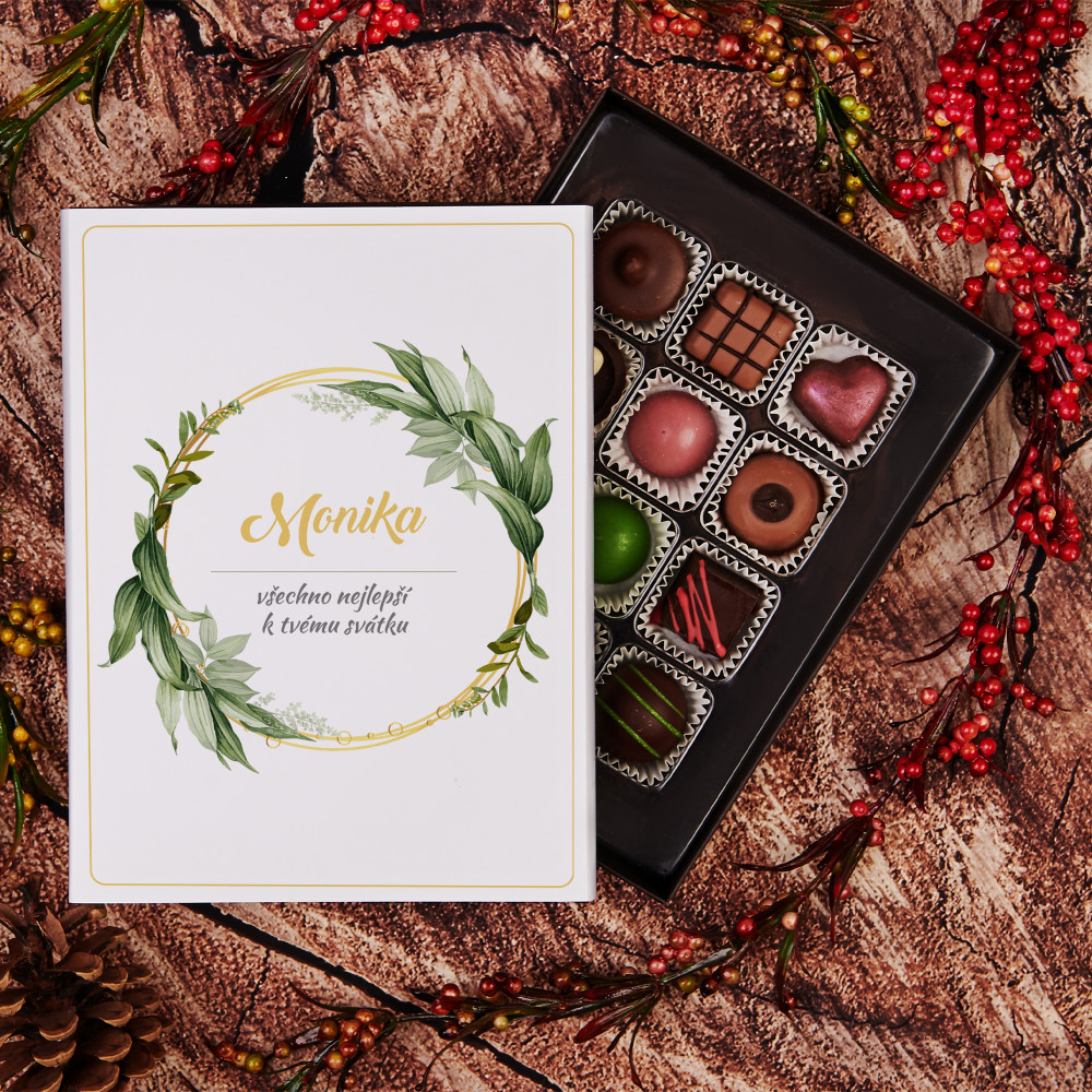 Jmeniny věneček - Belgické čokoládové pralinky - MyGift.cz