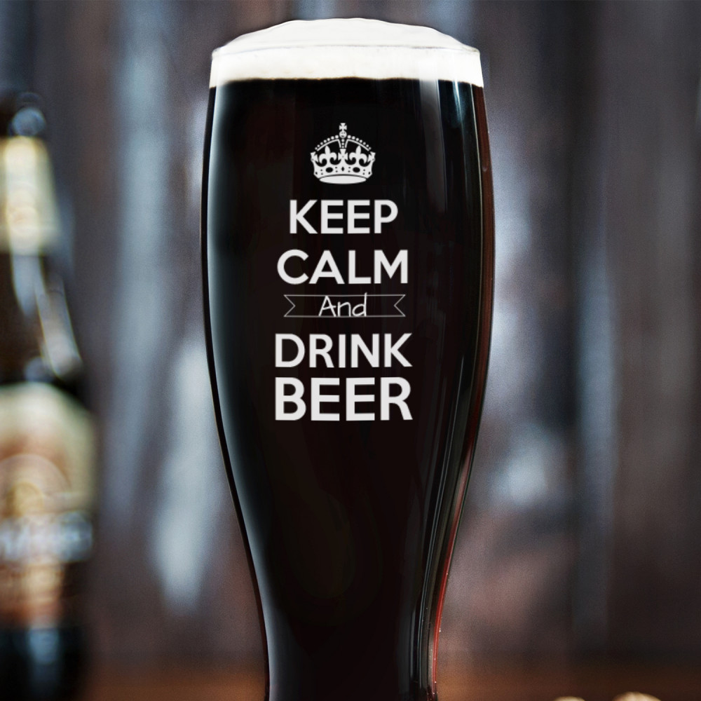 Keep calm – Gravírovaná Sklenice na pivo - MyGift.cz