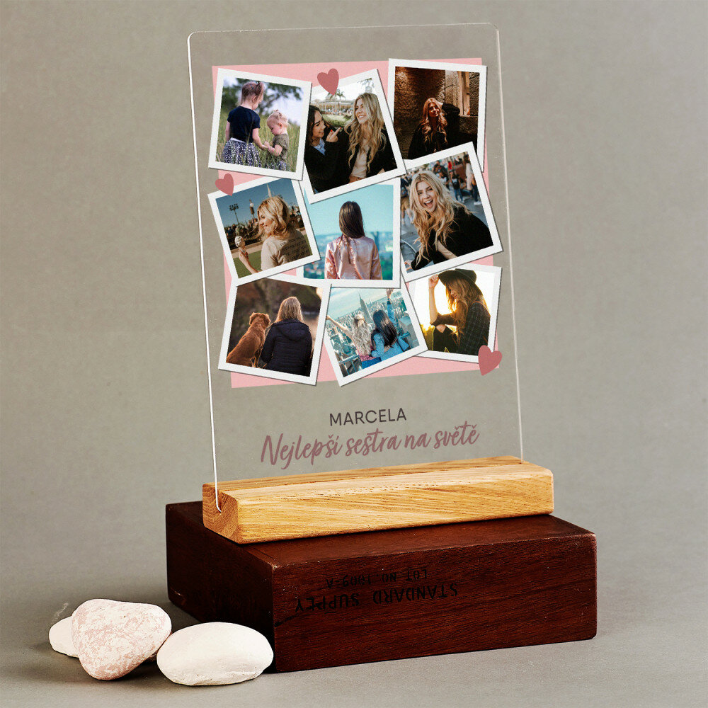Nejlepší sestra na světě - Tisk na akrylovém skle se stojanem - MyGift.cz
