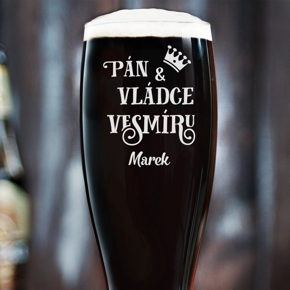Pán & vládce – Gravírovaná Sklenice na pivo - MyGift.cz