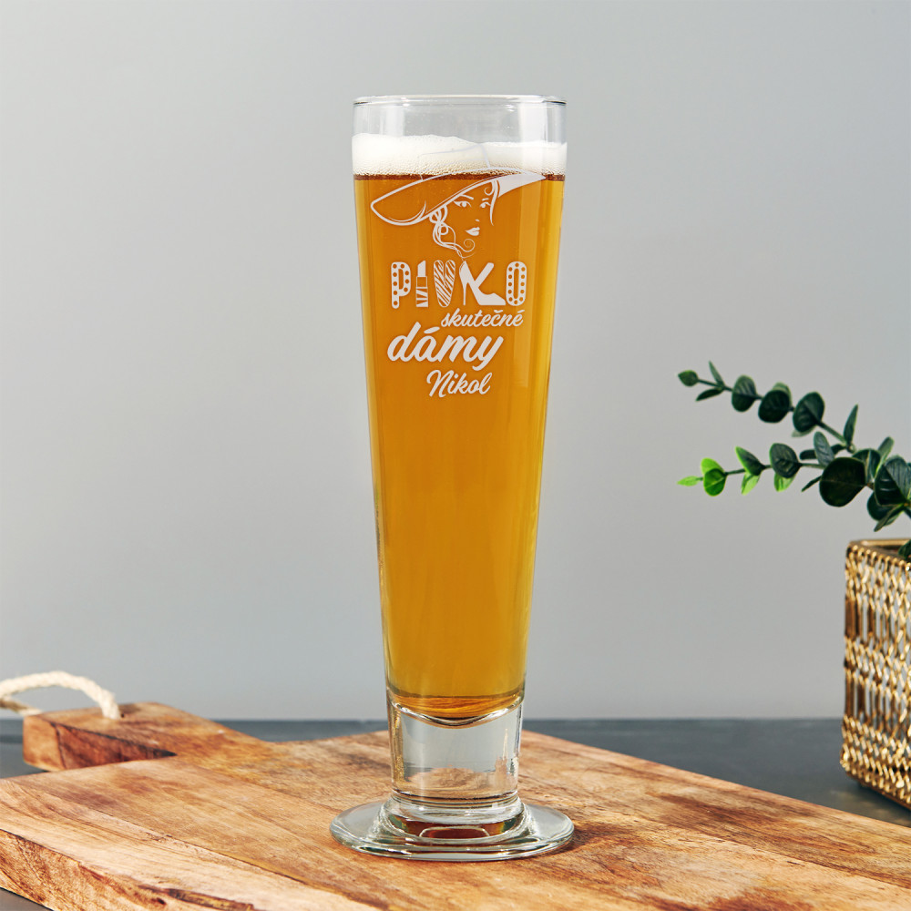Pivko skutečné dámy - Sklenice na pivo premium - MyGift.cz