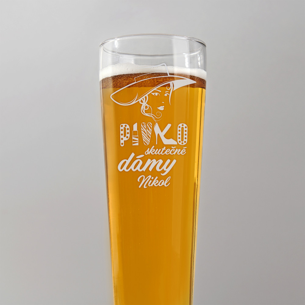 Pivko skutečné dámy - Sklenice na pivo premium - MyGift.cz